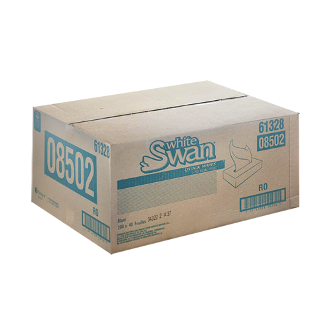 Facial Tissues 2 ply Quick Wipes White 40 sheets, 200Â boxes/case