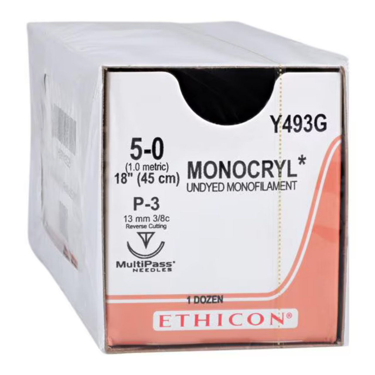 Ethicon Suture Monocryl Undyed 5-0