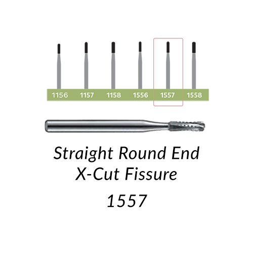 Carbide Burs. FG-1557 Straight Round End X-Cut Fissure. 10 pcs ...