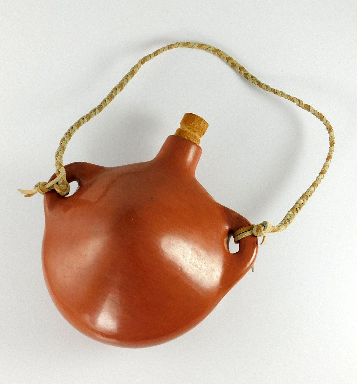 San Ildefonso Red Pottery Canteen by Rose Gonzales