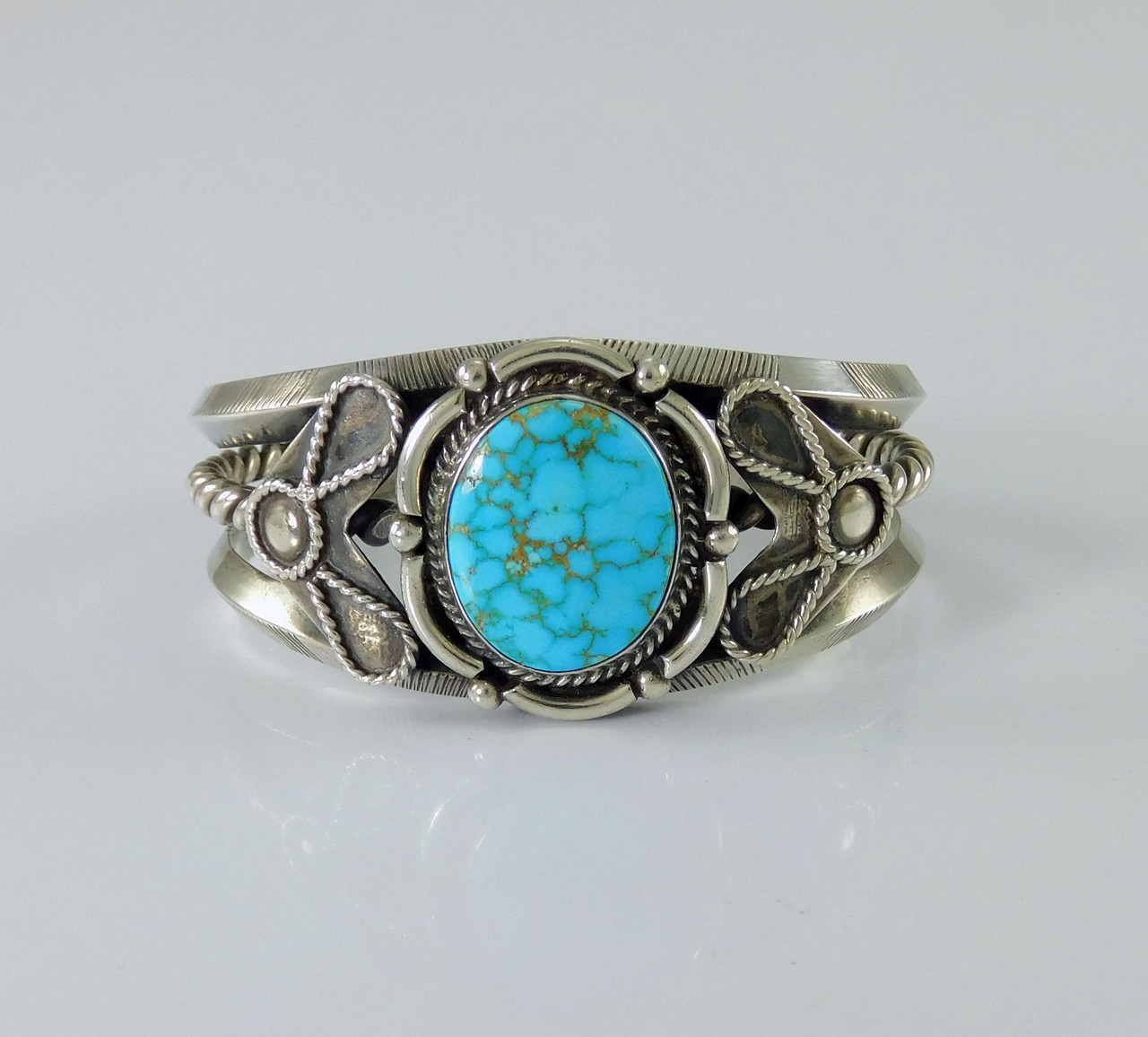 Number Eight Turquoise Silver Bracelet