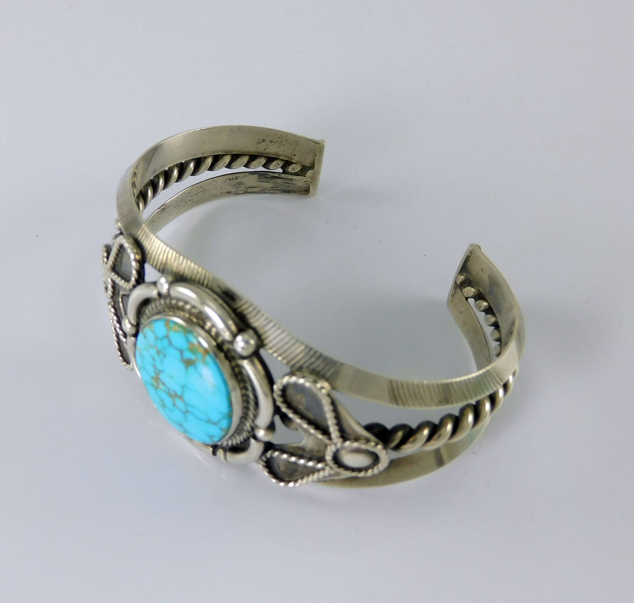 Number Eight Turquoise Silver Bracelet