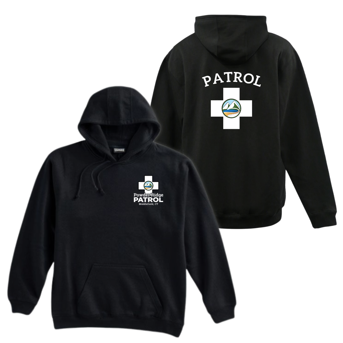 Powder Ridge Ski Patrol Black Hoodie - Southington the Athletic Shop