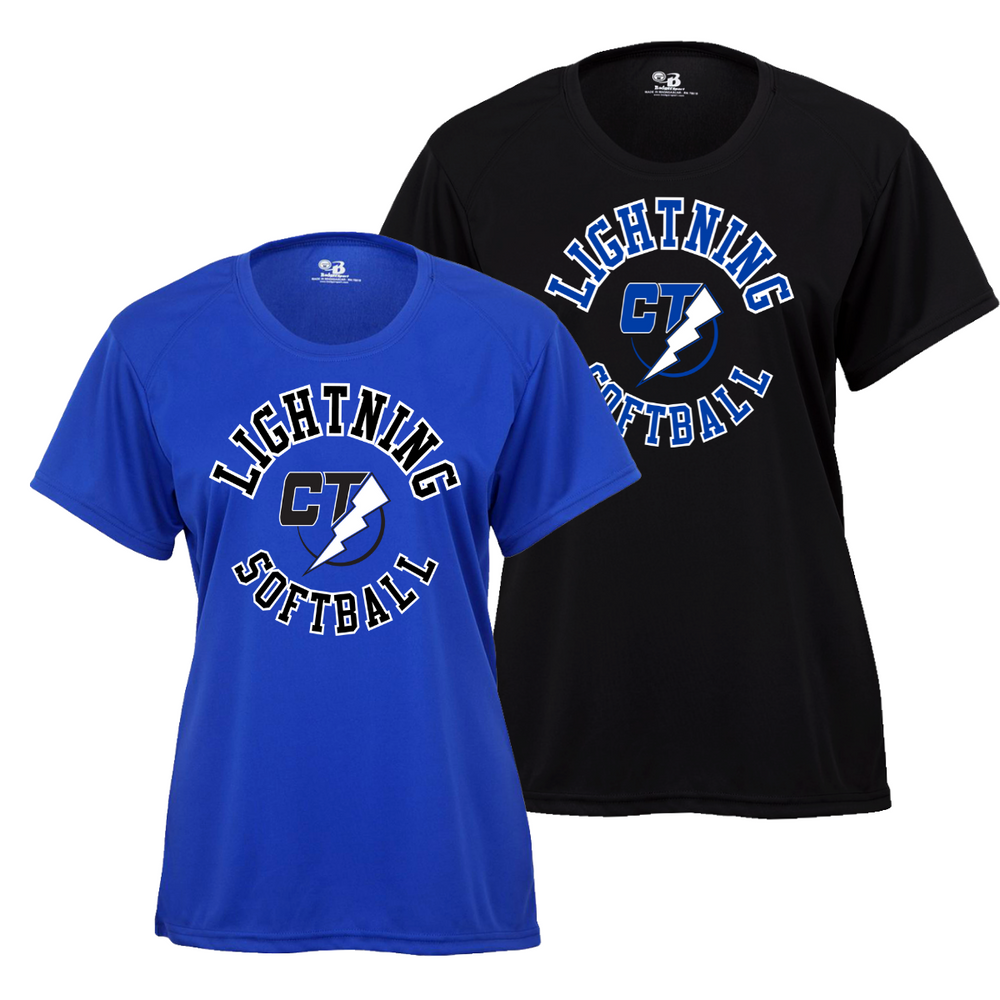 CT Lightning Moisture Wicking Ladies T-Shirt with Circle Logo ...