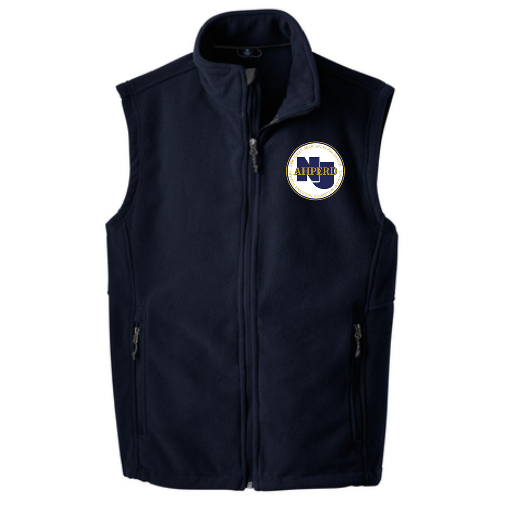 NJAHPERD Unisex Navy Fleece Vest - Southington the Athletic Shop