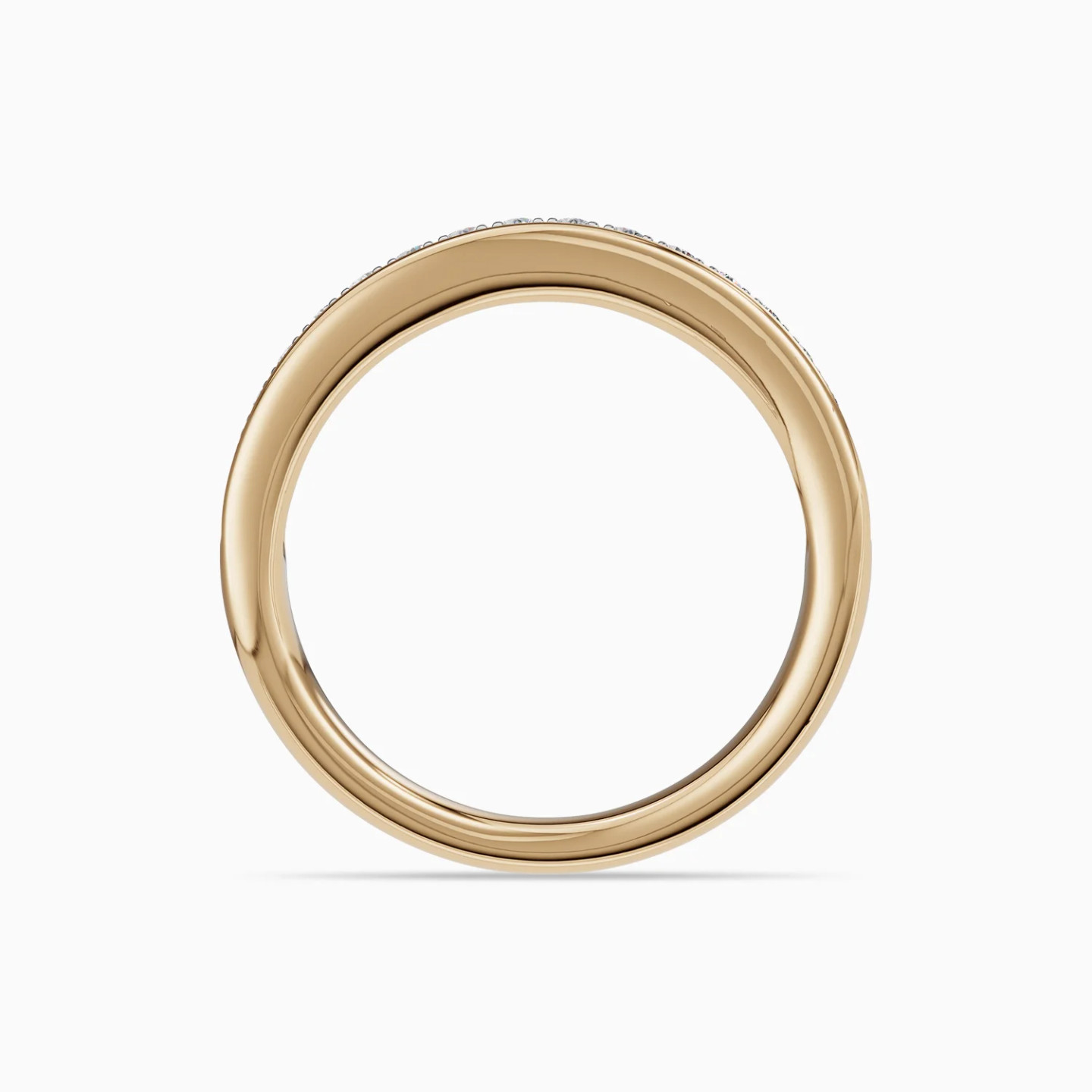 Two Rows Baguette & Round Diamond Ring in 18K Gold | L'azurde KSA