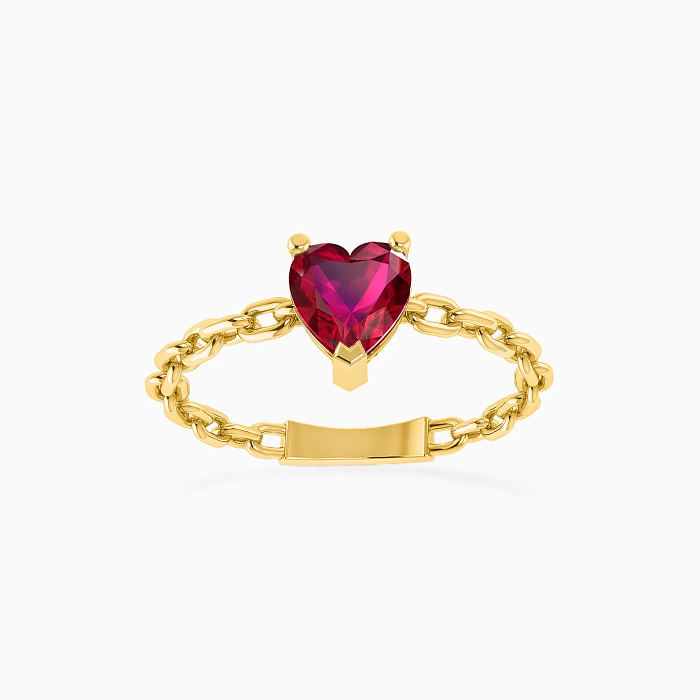 Heart Rose Stone Statement Ring in 18K Gold | L'azurde KSA