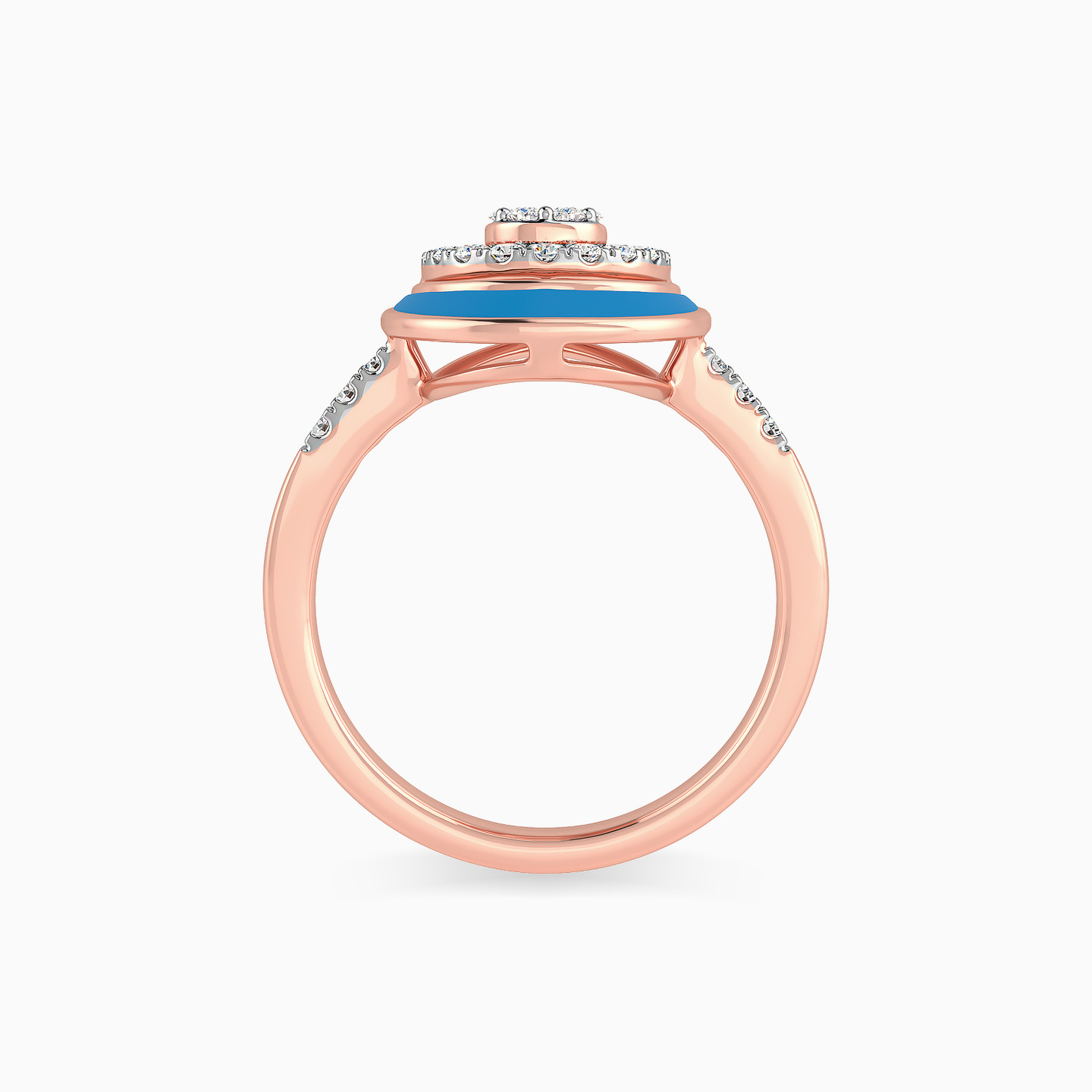 Pear Diamond & Enamel Coated Ring in 18K Gold | L'azurde KSA