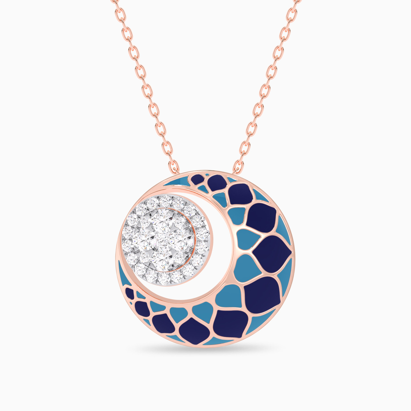 Enamel Coating & Diamond Necklace In 18K Gold | L'azurde KSA