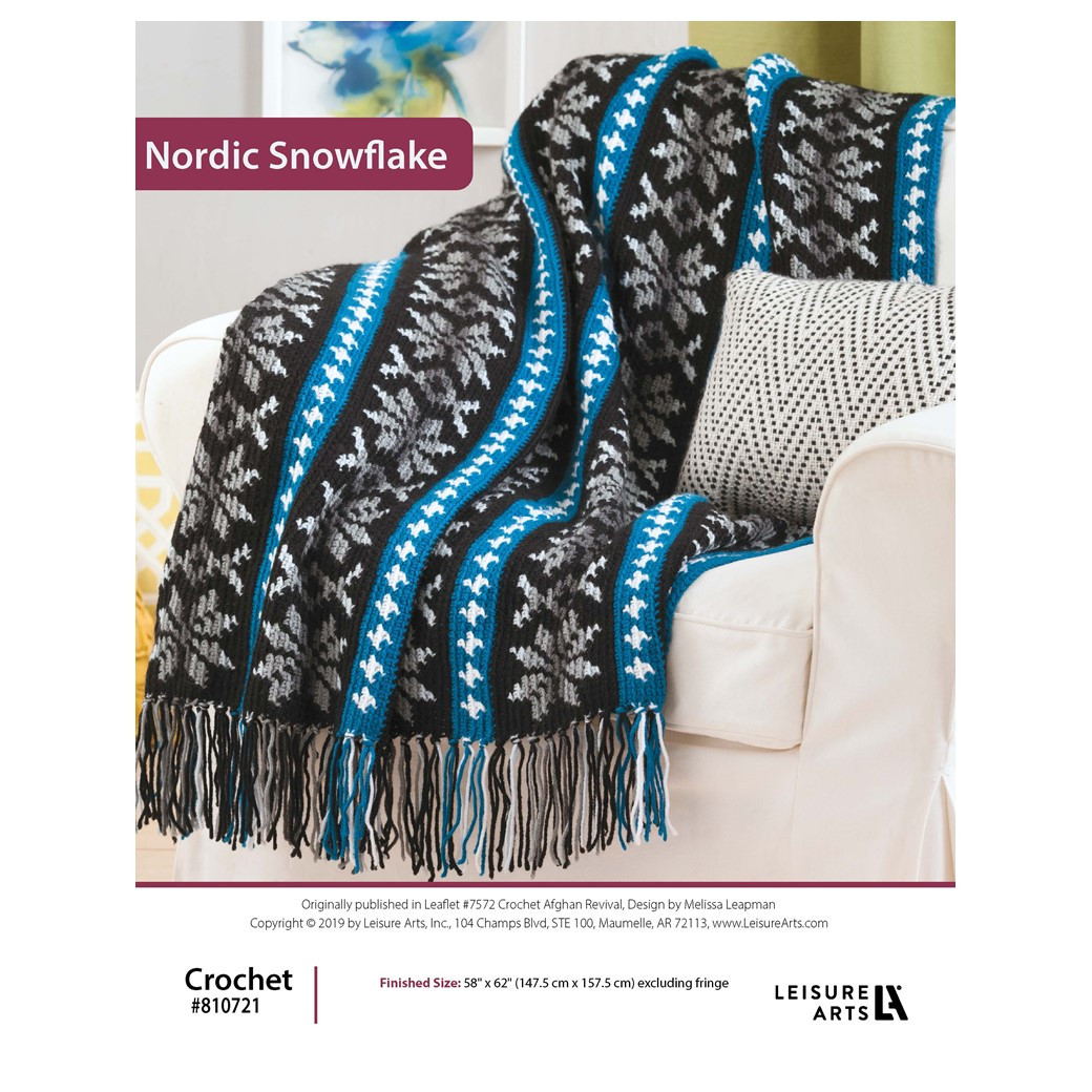 Leisure Arts Crochet Afghan Revival Nordic Snowflake ePattern - Leisure ...
