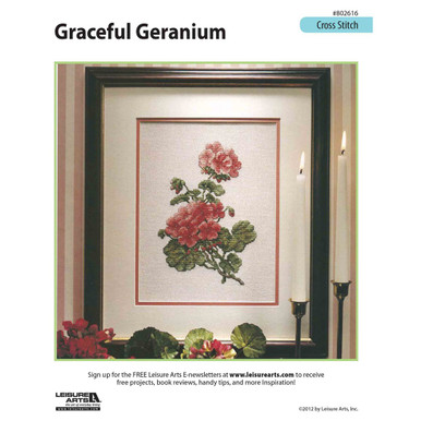 Leisure Arts Graceful Geranium Cross Stitch ePattern - Leisure Arts