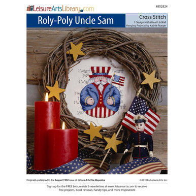 Leisure Arts RolyPoly Uncle Sam Cross Stitch ePattern - Leisure Arts