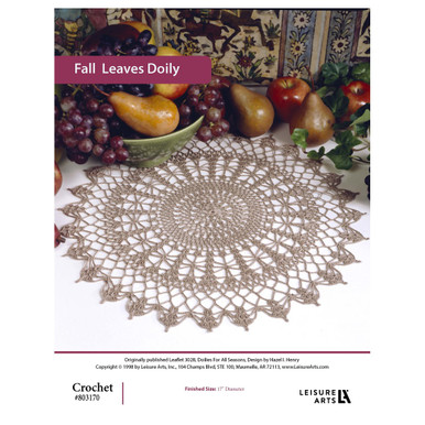 Leisure Arts Doilies For All Seasons Fall Leaves Doily Crochet ePattern ...