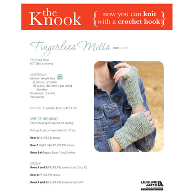 Leisure Arts Fingerless Mitts Knook ePattern - Leisure Arts