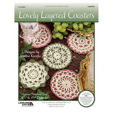 Leisure Arts Lovely Layered Coasters Crochet ePattern - Leisure Arts