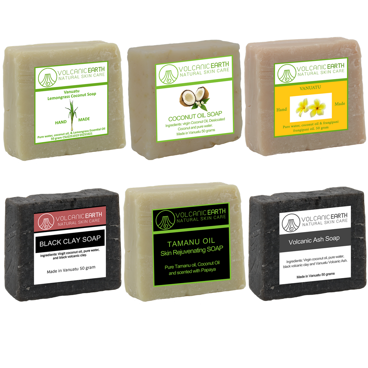 Volcanic Earth Natural Handmade Assorted Soap Bundle - 6 bars