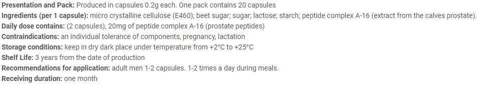 Libidon - A-16 Prostate Natural Peptide Bioregulator