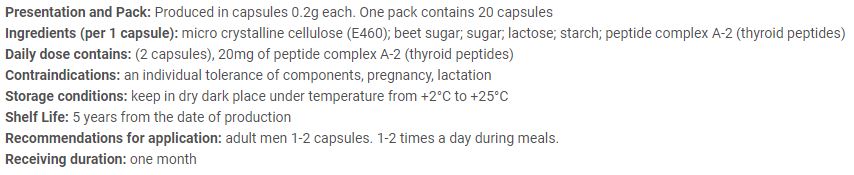 Thyreogen - A-2 Thyroid Natural Peptide Bioregulator