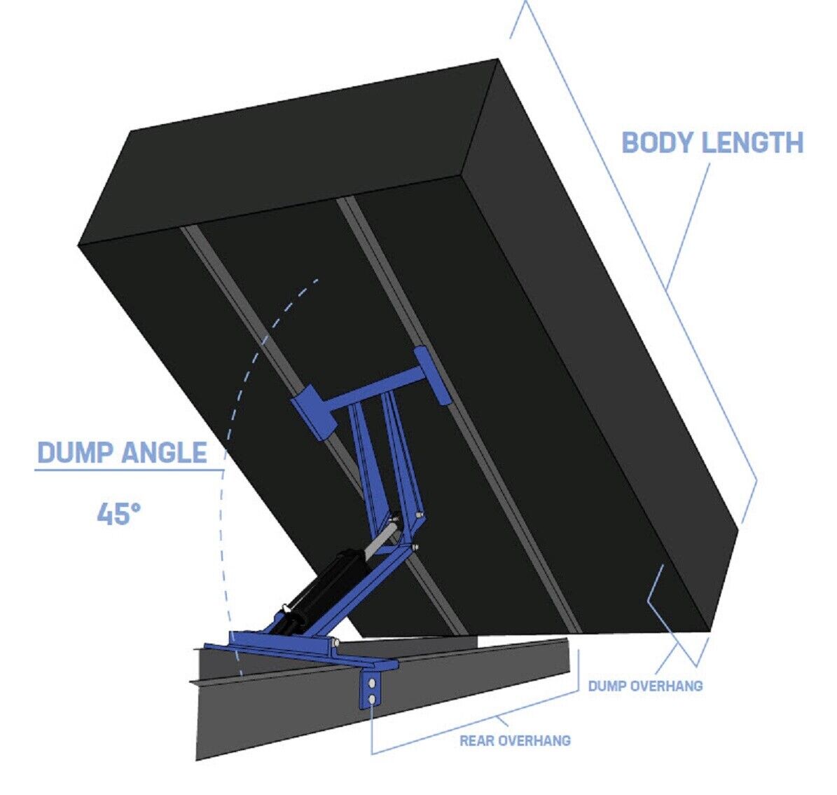flat bed truck dump kit for 8 to 12 ft beds - 5 ton capacity - power ↑ ...