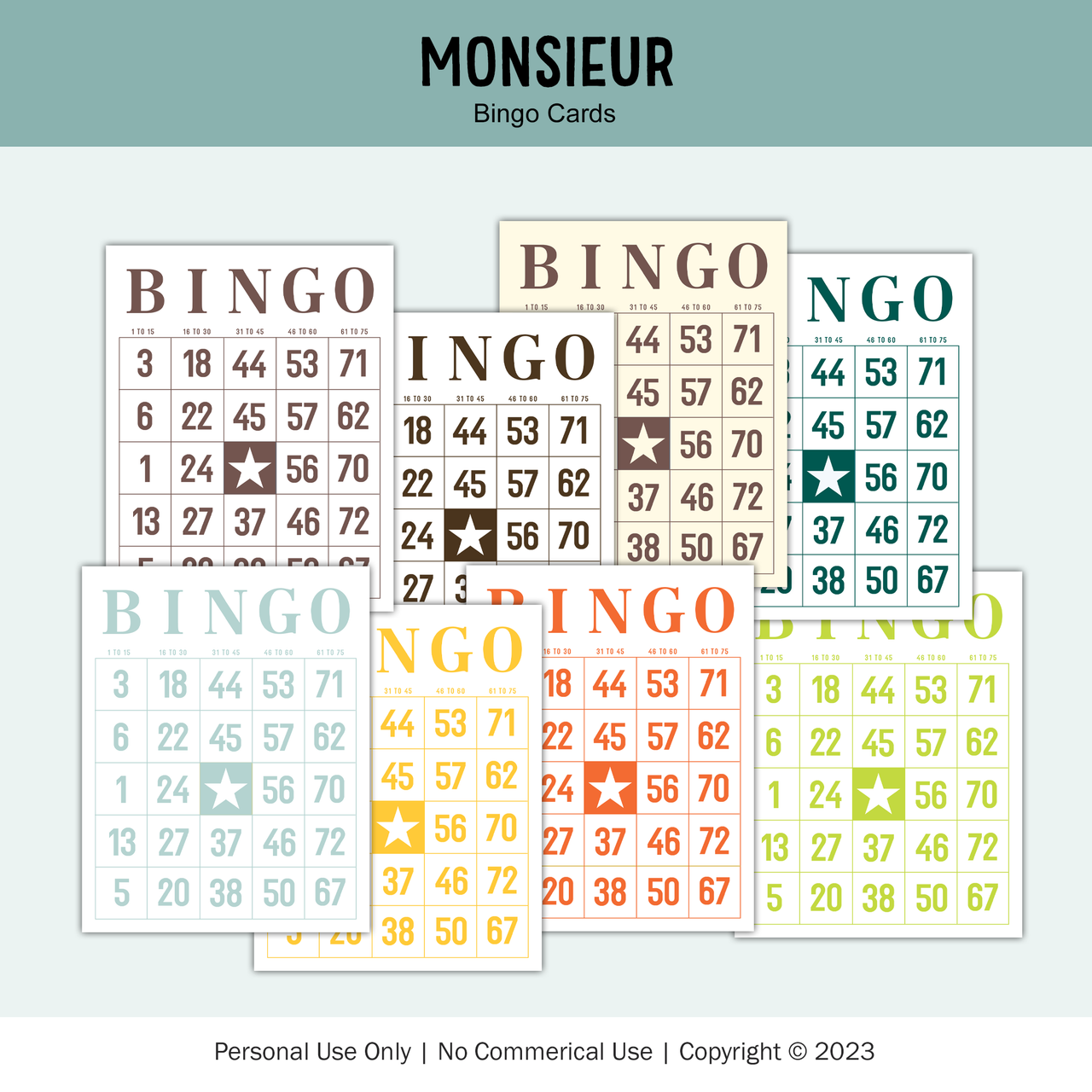 Digital | Monsieur Bingo Tags - Pretty Little Studio