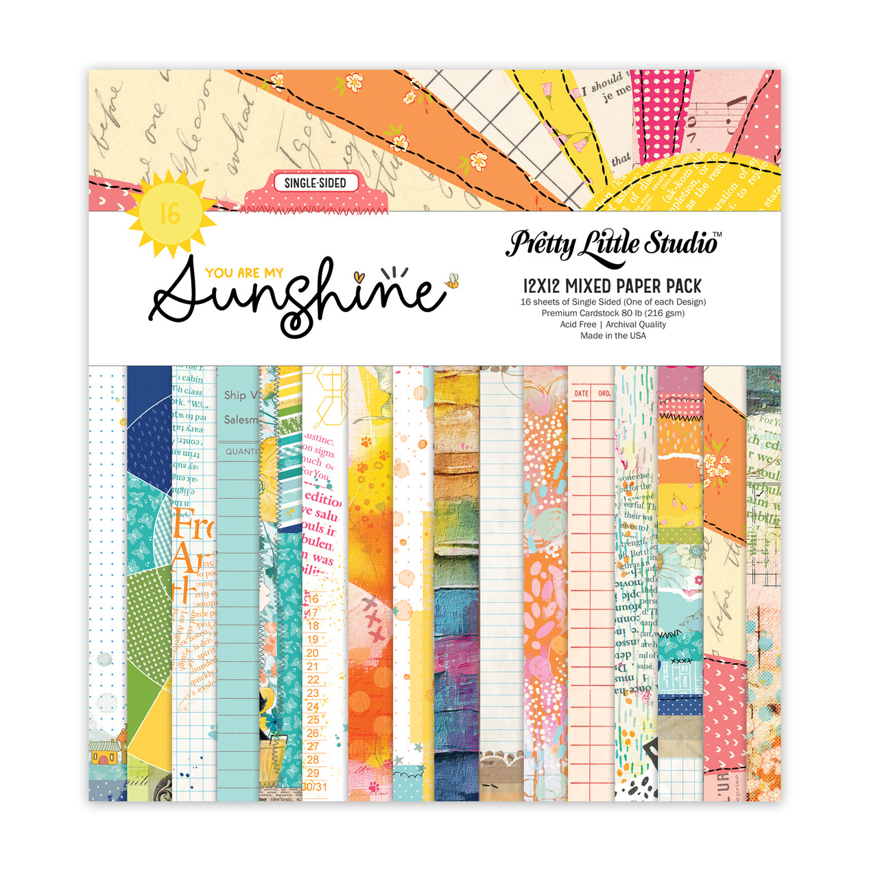 Paper Pack | Sunshine MIXED 12x12 (single-sided) - Pretty Little Studio