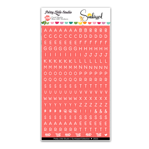 Pretty Little Studio Sunkissed Coral Tile ABC Stickers