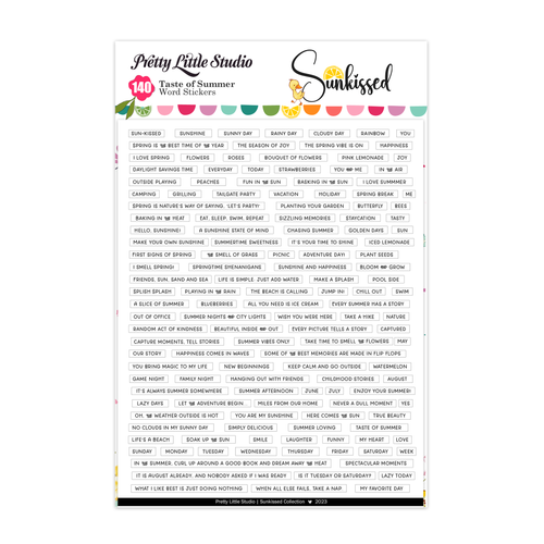 Pretty Little Studio Sunkissed White Spring Word Stickers