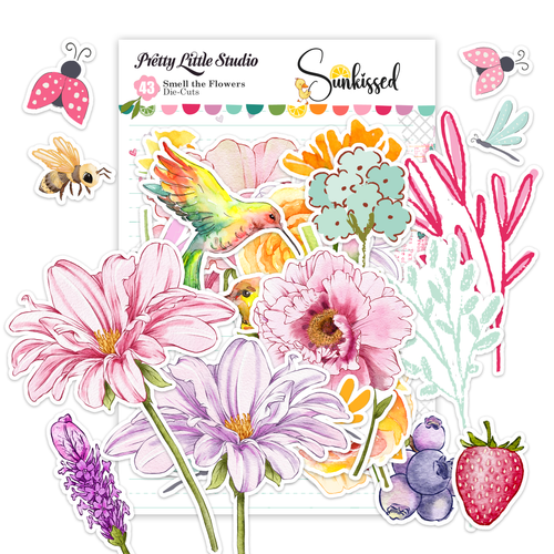 Pretty Little Studio Sunkissed Assorted Summer Floral Stems Die-Cut Pack