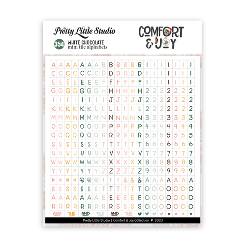 Pretty Little Studio Comfort & Joy Rainbow Tile ABC Stickers