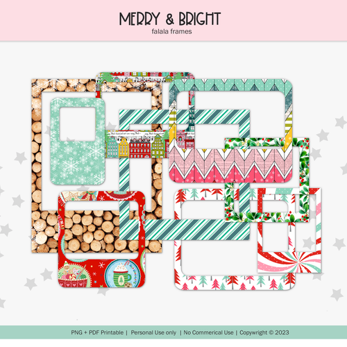 Digital | Merry & Bright Falalala Frames - Pretty Little Studio