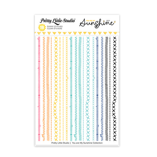 Pretty Little Studio Faux Stitches Clear Stickers
