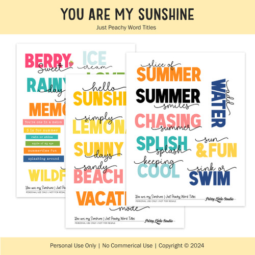 Just Peachy Word Titles Printable