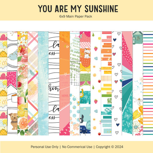 You are my Sunshine 6x9 Digital Paper Pack