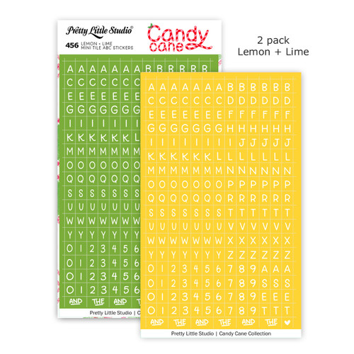 Pretty Little Studio Yellow & Green Tile ABC Stickers