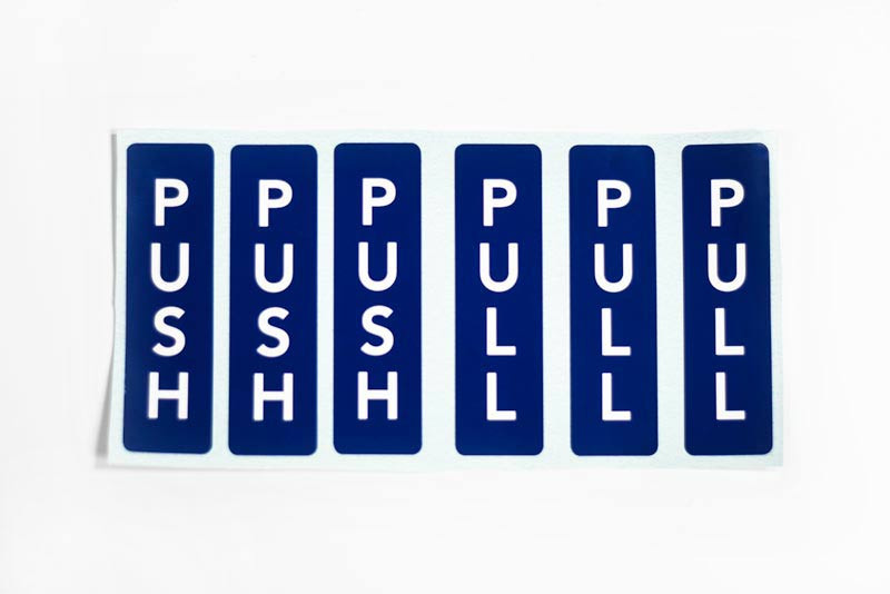 Push Pull Door Labels | Push Pull Door Signs