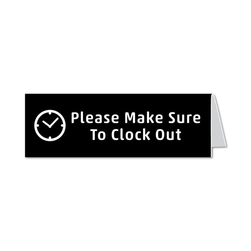 Please Clock Out Sign