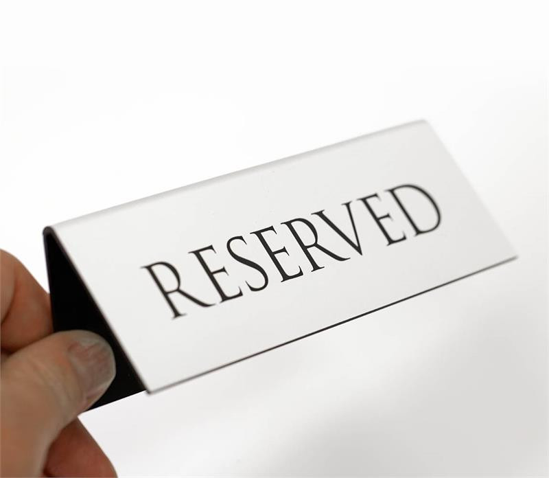 Reserved Table Sign | Table Top Laser Engraved Tent Sign