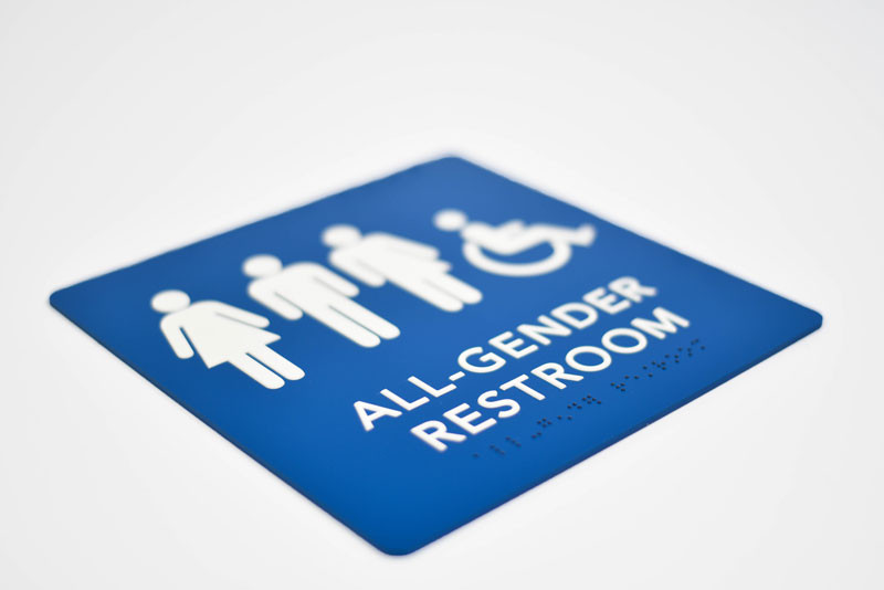 Restroom and bathroom directional door signs | Metal Restroom Signs