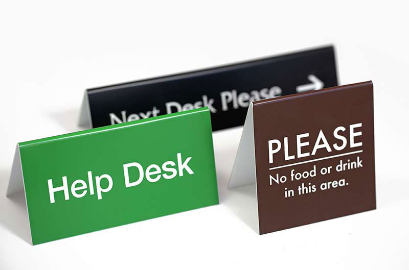 Custom Desk, Table Top & Countertop Signs | Office Sign Company