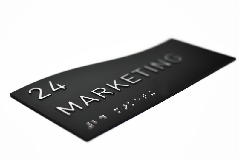 Modern Curved ADA Braille Signs | Contour ADA Braille Office Signs
