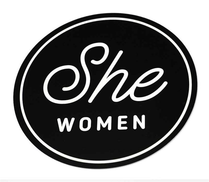 He-She Restroom Signs and Office Bathroom Signs.