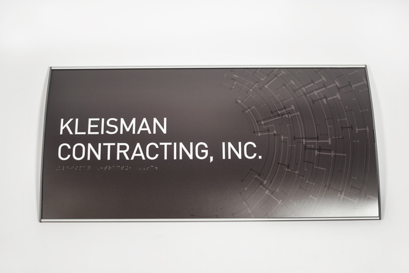 Prominent Curved ADA Braille Signs | Braille Sign with Custom Insert