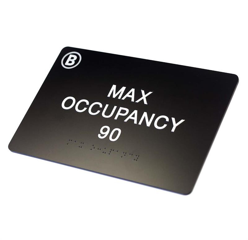 Premium ADA Maximum Occupancy Signs | Braille Max Occupancy Sign