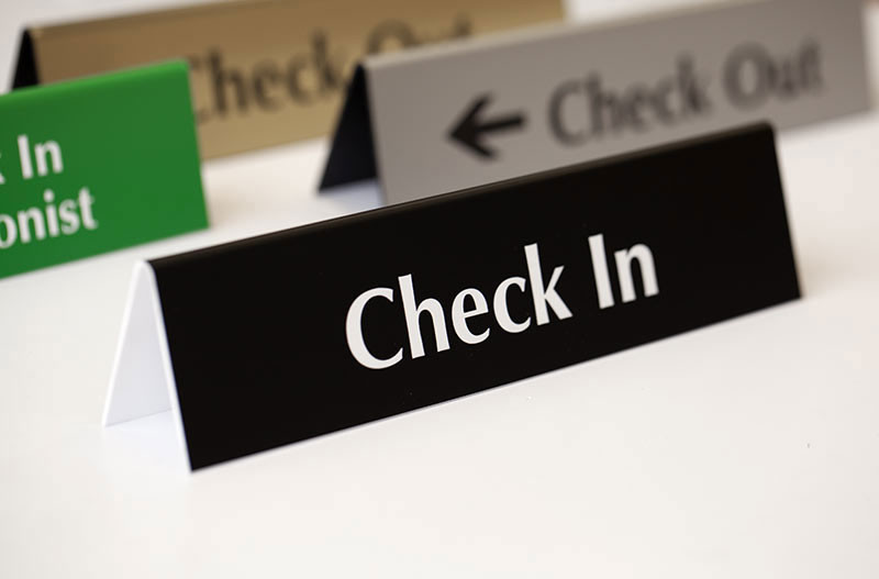 Check Out Signs | Office Sign Company
