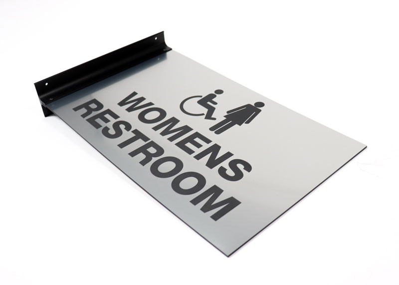 Large Restroom Sign for Hallway | Double-Sided Restroom Sign