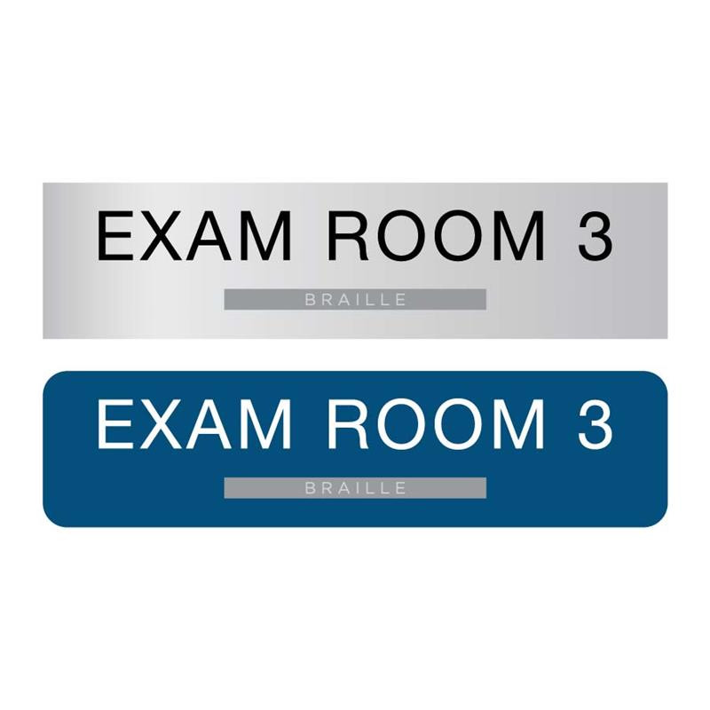 Premium ADA Exam Room Number Signs | Braille Exam Room Sign