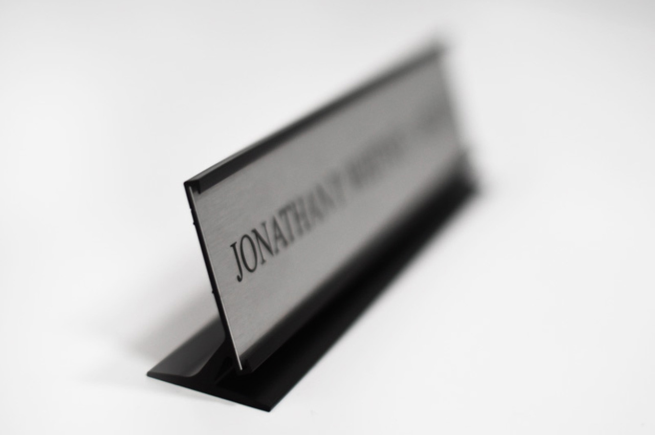 Office Desk Name Plates & Custom Metal Office Signs | Desk Signs