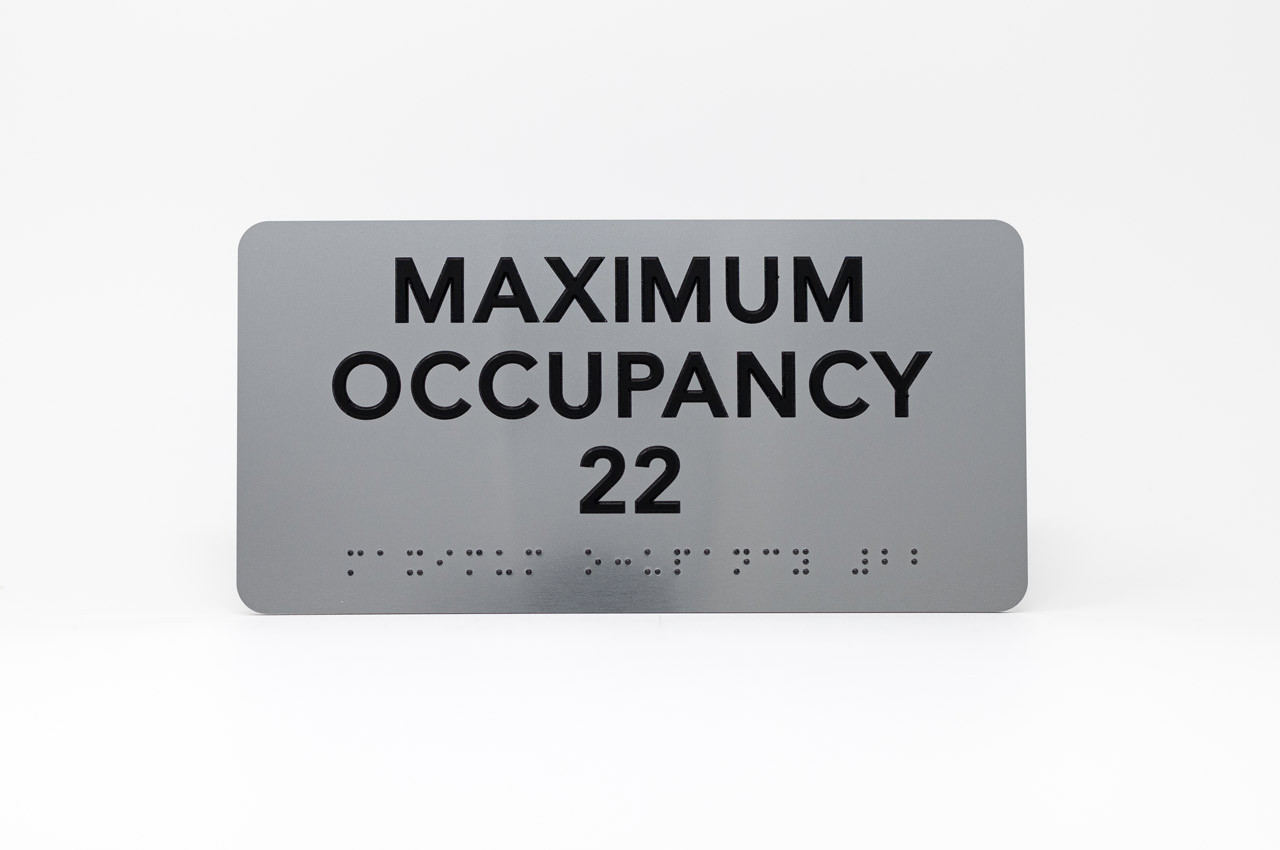 Premium ADA Maximum Occupancy Signs | Braille Max Occupancy Sign