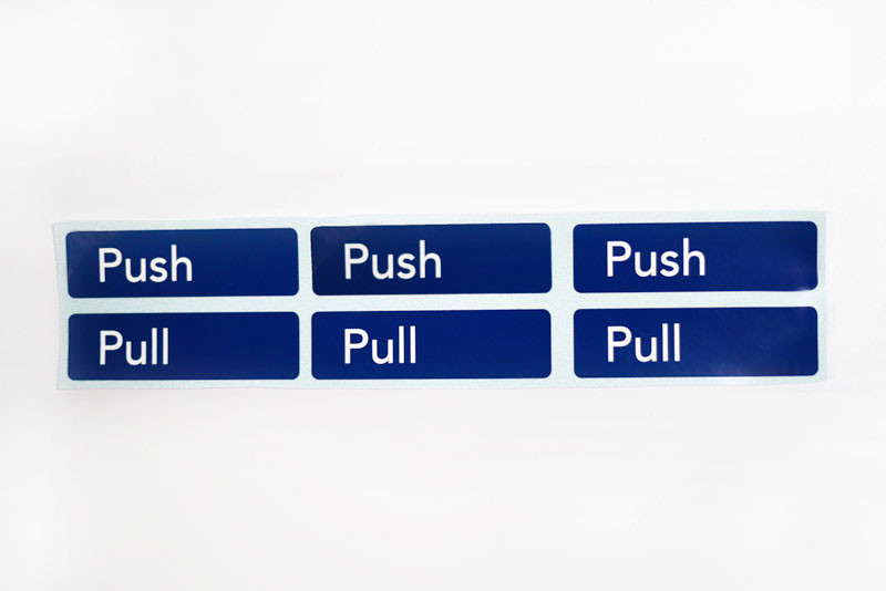 Push Pull Door Labels | Push Pull Door Signs