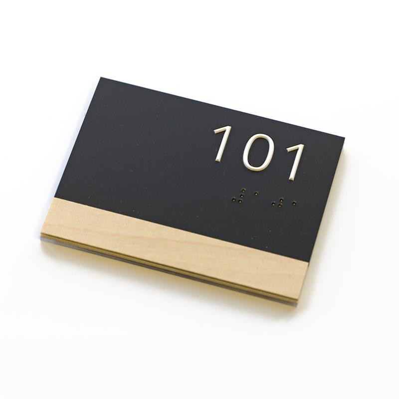 Premium Wood Room Number Signs | ADA Braille Office Sign